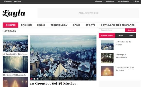 Layla blogger template - مجاني
