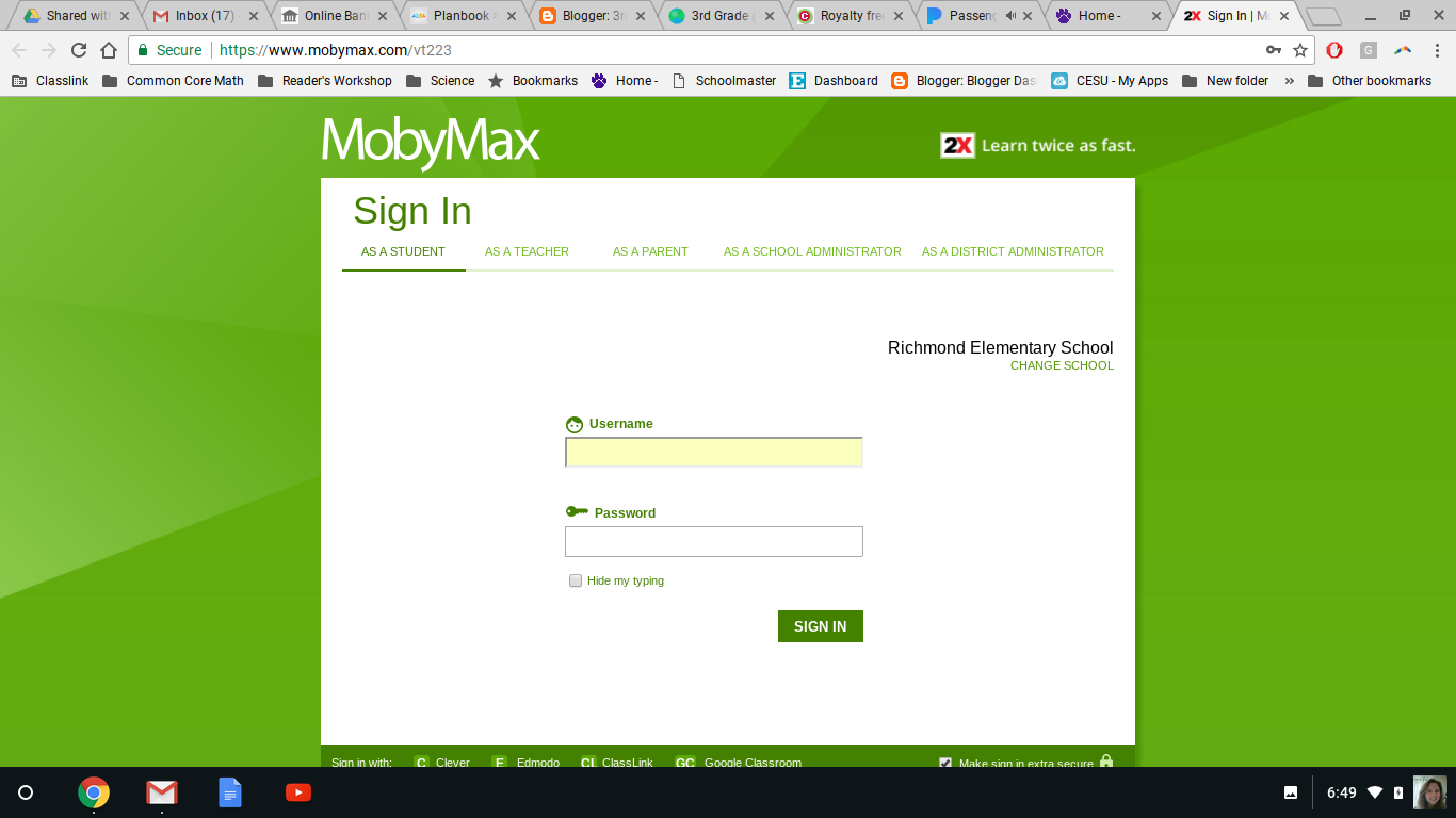 3rd Grade @ RES: Using MobyMax from Home