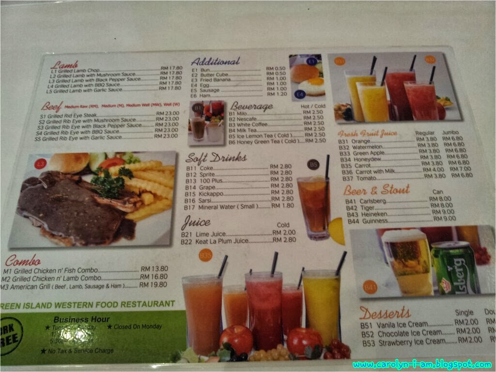 Girl With Thoughts: Green Island Western Food @ The One, Bayan Baru
