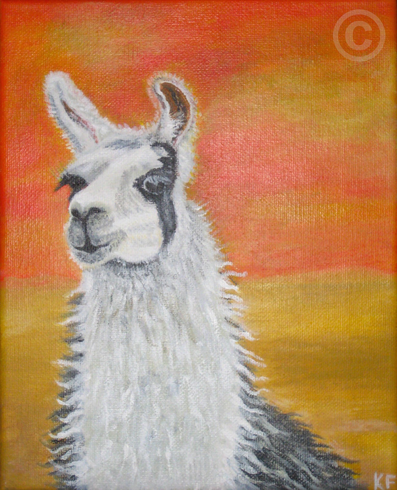 Fine Art by Kat Blog: Llama Painting!
