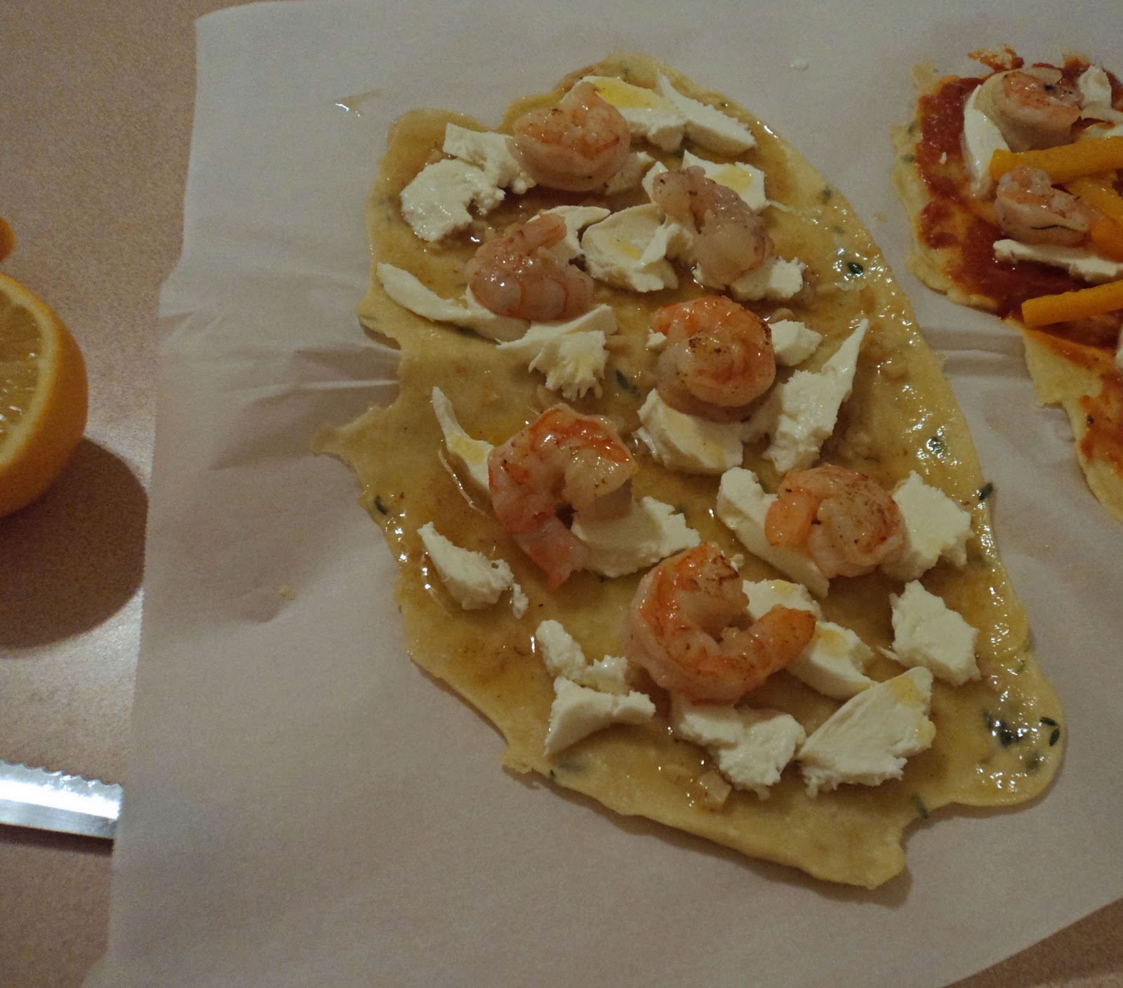 Sweet & Salty Southern Comfort: Shrimp Scampi Flatbread