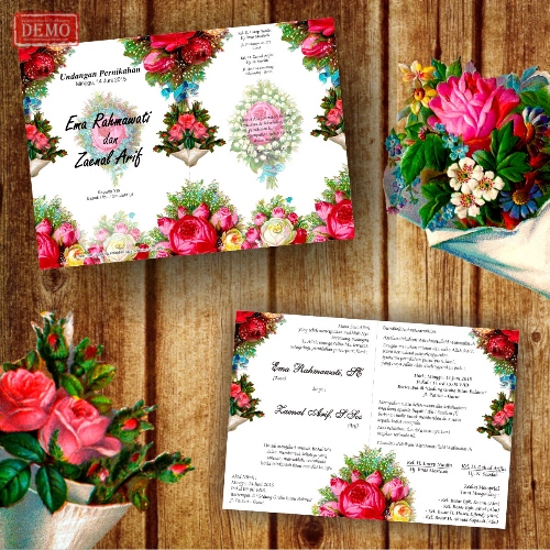 50 Desain Undangan motif Bunga editable Coreldraw 2018 | Koleksi Desain ...