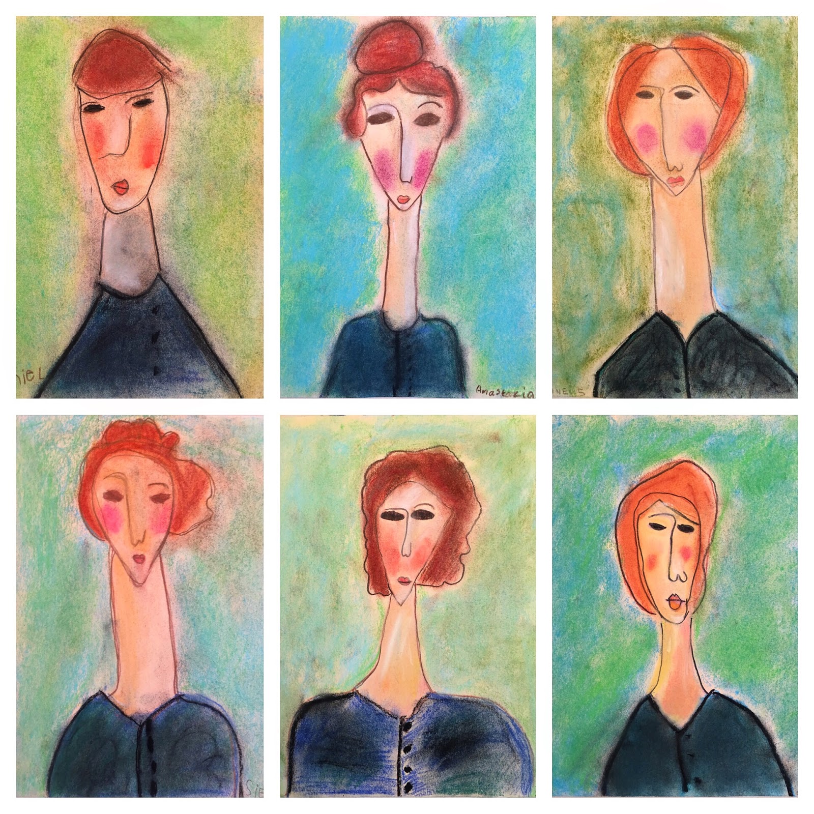 Art Room Britt: Amadeo Modigliani Portraits and Figures in Chalk and ...
