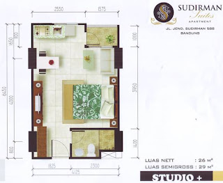 Apartemen Istana Group: Denah Type Studio Sudirman Suites Apartment