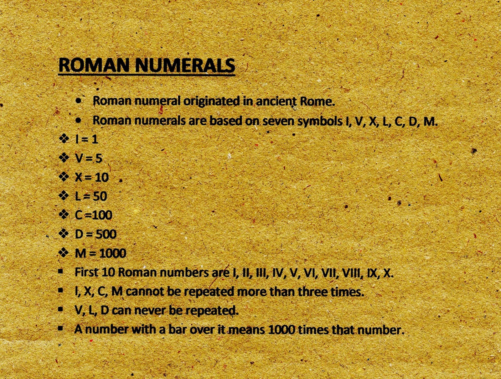 ROMAN NUMERALS roman-numerals