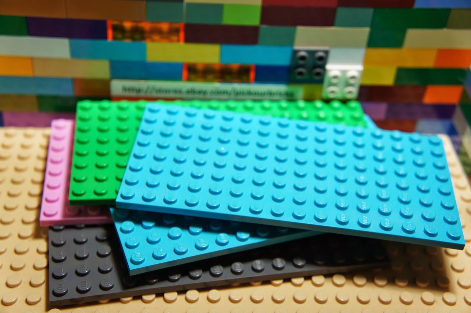 LEGO 92438 Assorted Colors DISPLAY BASE PLATES 8x16 Choose Pink Blue ...