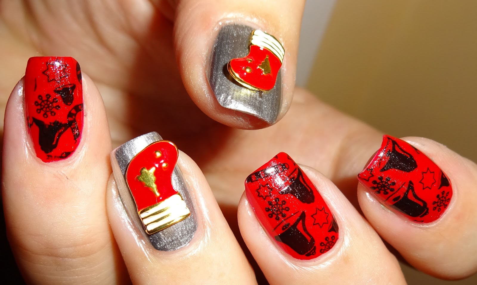 Wendy's Delights: Red Christmas Stocking Nail Decorations from Charlies ...