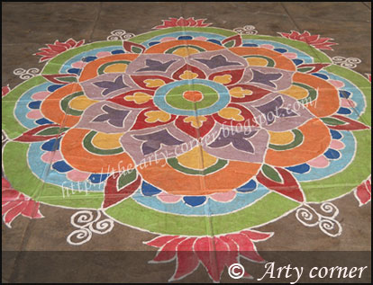 indian rangoli design: Rangoli Design in Paint