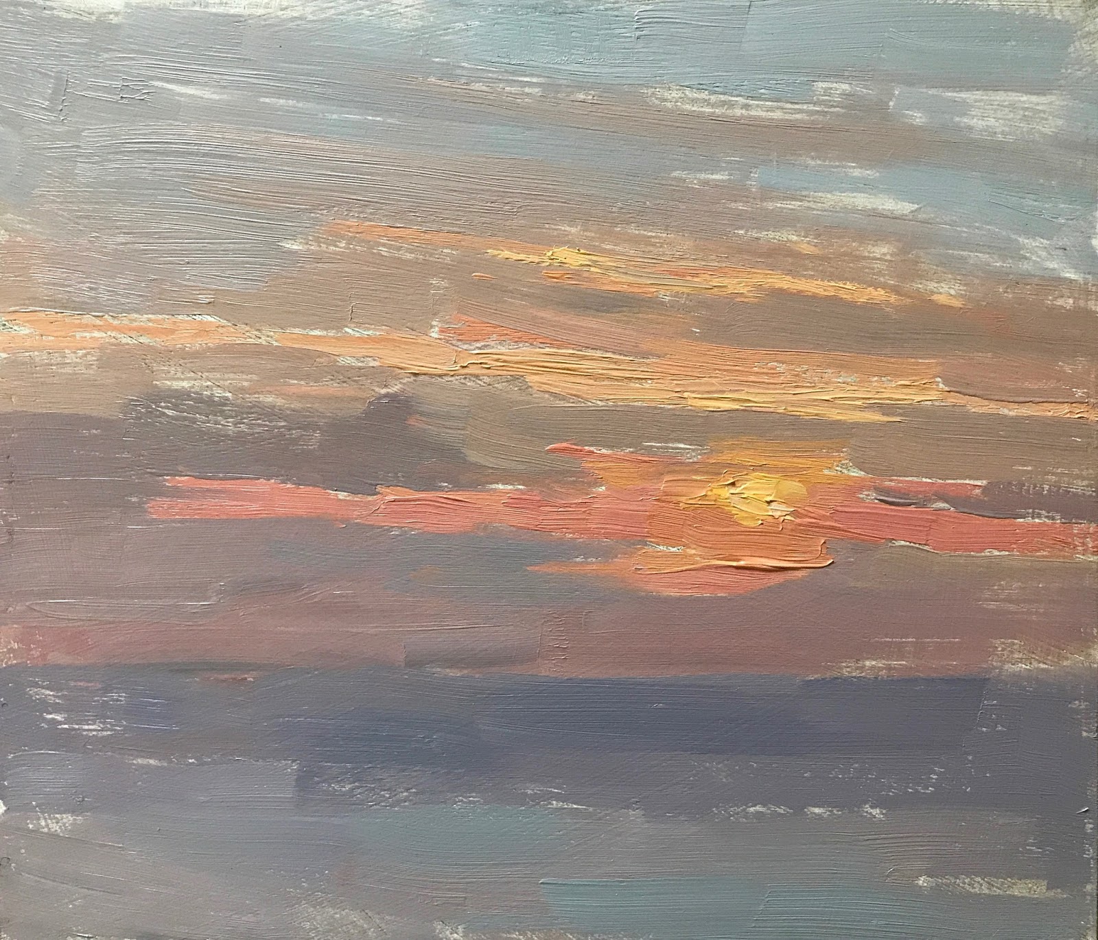 #198 'Setting Sun, Sky Study' & Sketches - Clare Bowen