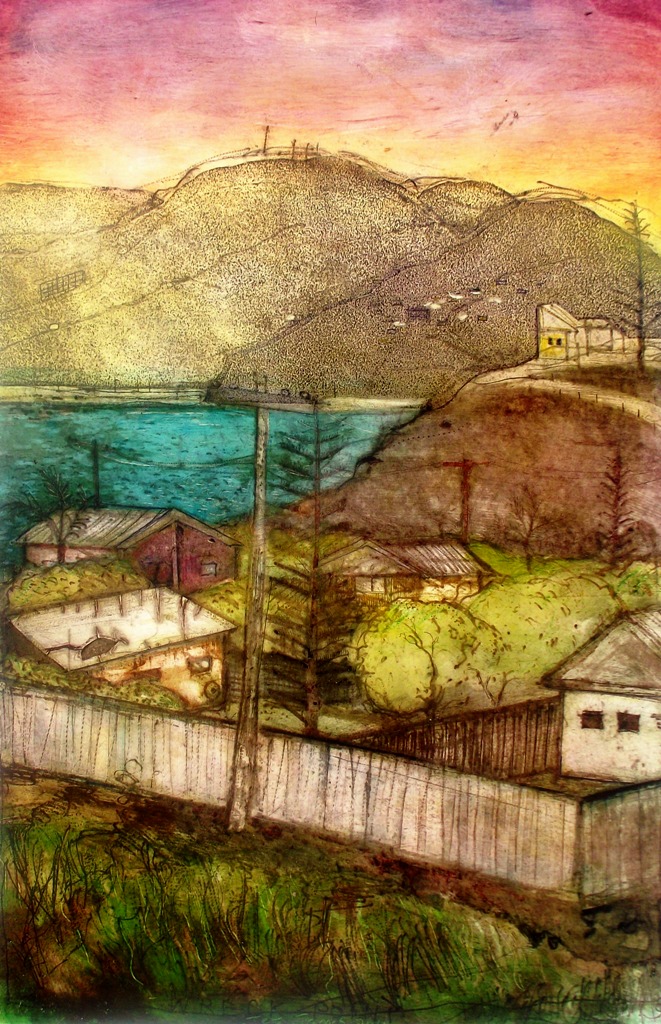 Jet James: Wreck Point- Paper dry point etching