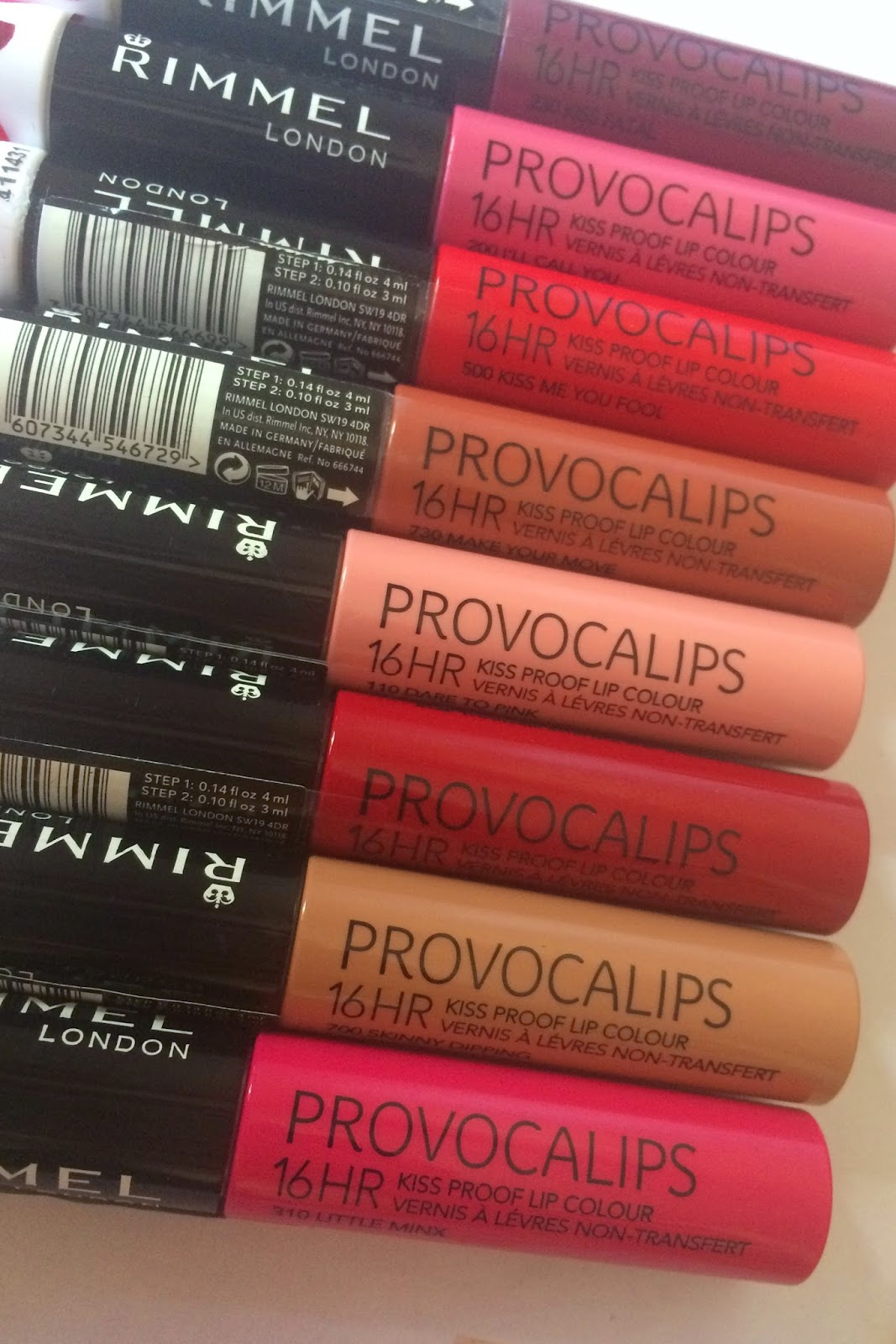 Lusty Lashes Beauty: Rimmel London Provocalips - Full Collection Review ...