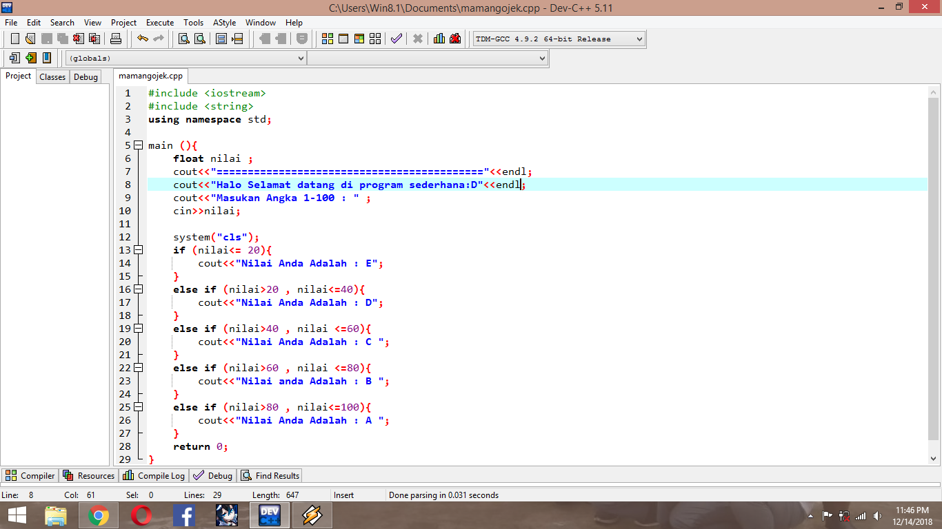 Cara Membuat Program Dev C++: Cara Mengkonversi nilai ke Huruf Dalam Bahasa Dev C++