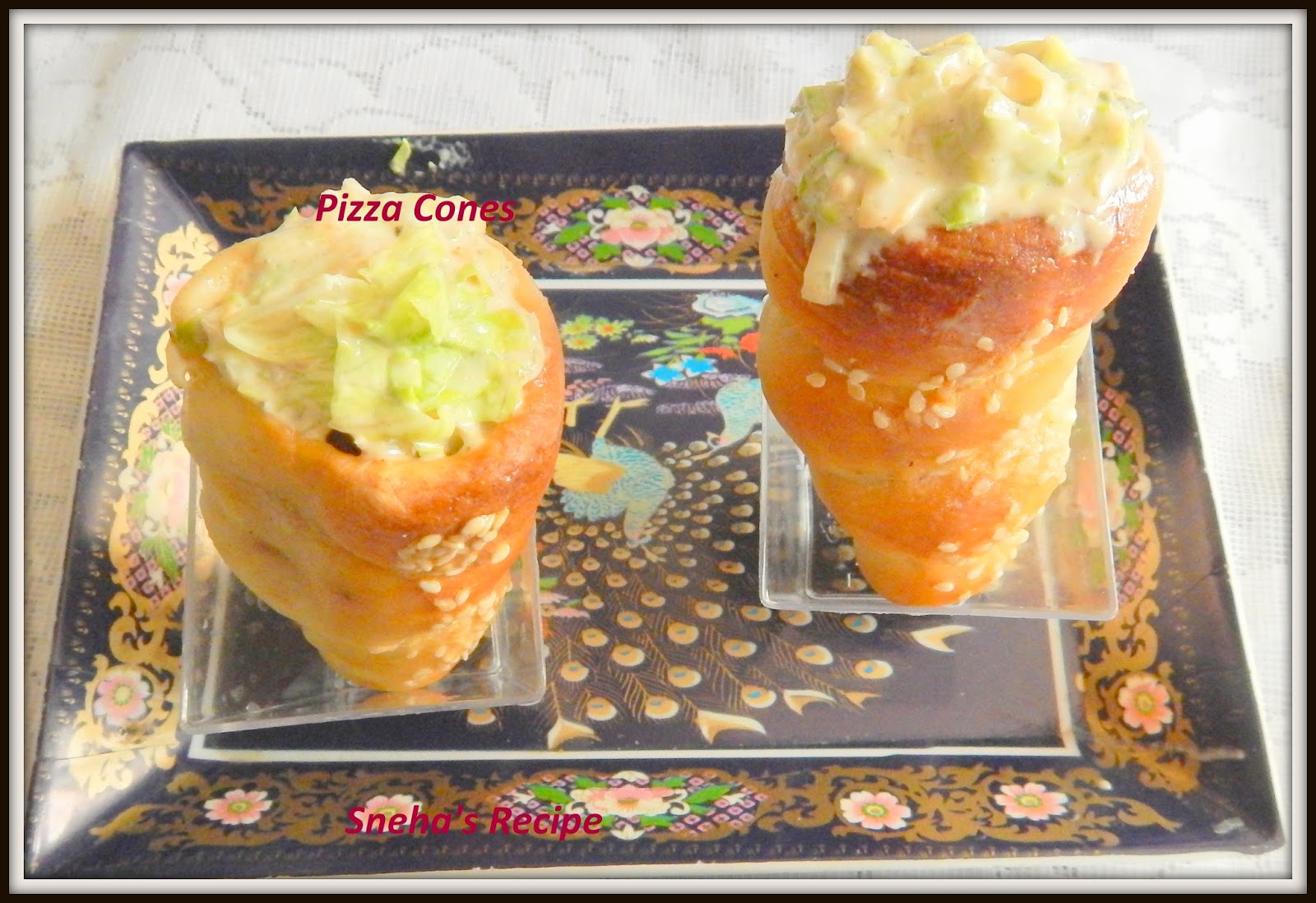 Pizza Cones - How to make Pizza Cones - Sneha's Recipe