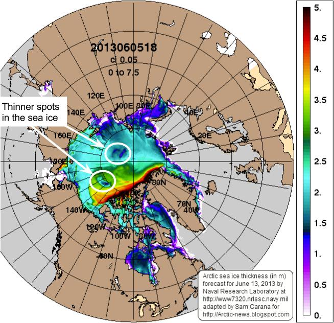 ENTER: Thin Spots developing in Arctic Sea Ice