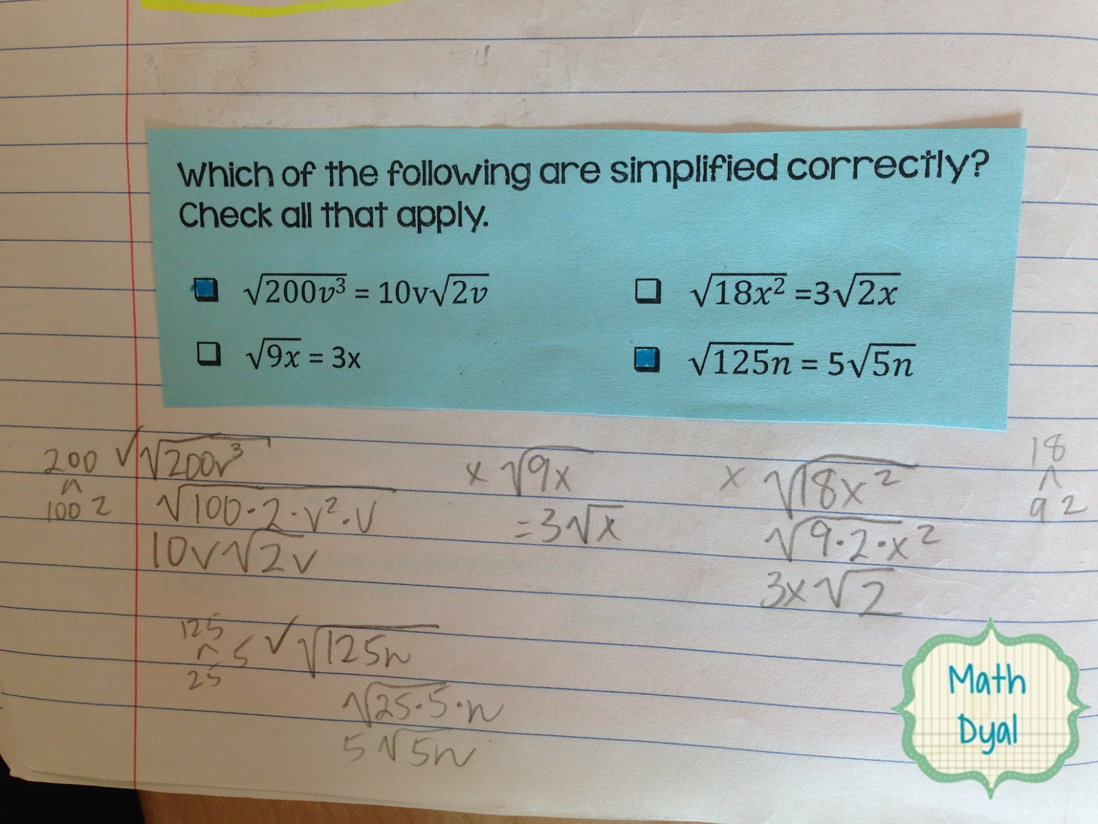 Math Dyal: Radical Radicals