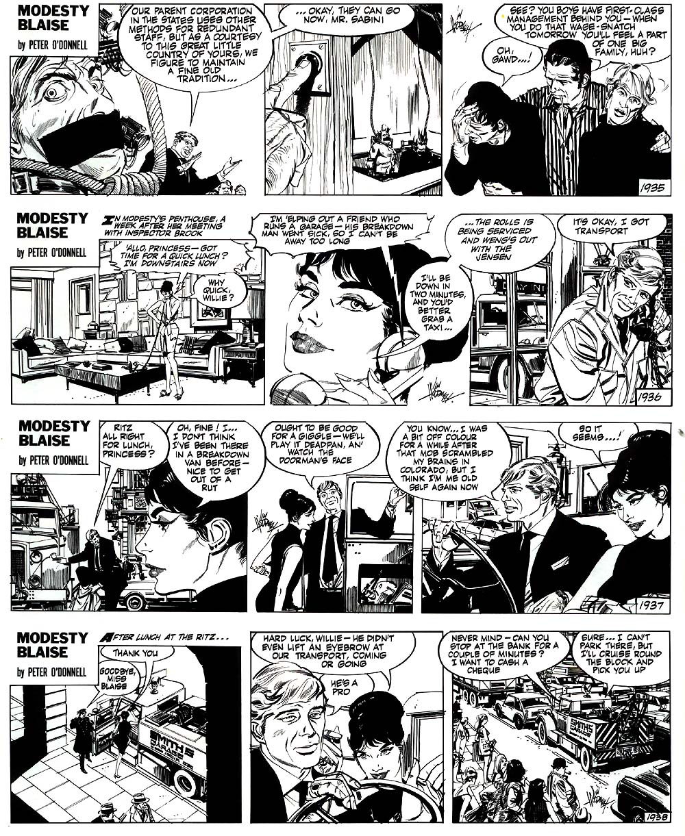 Hairy Green Eyeball 3: Complete MODESTY BLAISE comic strip sequence — "Take-Over" — 1969-70