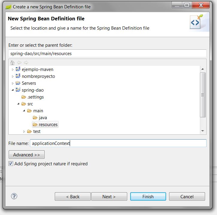 Java Spring Dao Ejemplo Primera Parte