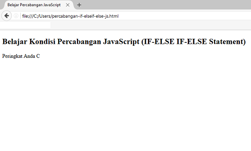 percabangan if-else if-else statement javascript