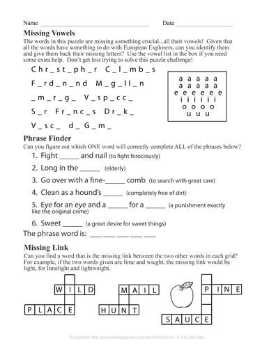 The Puzzle Den: Perplexing Puzzles - 05/14/14