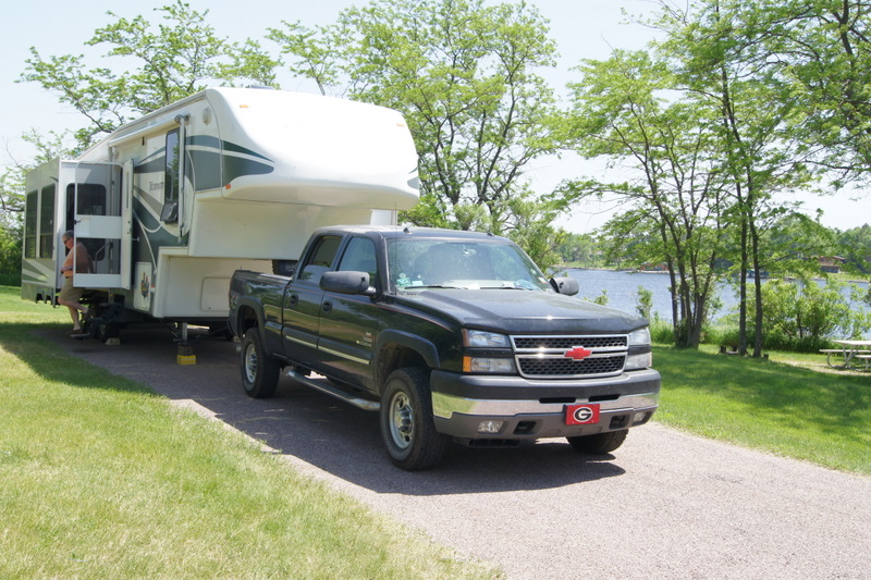 RV Campsites and Reviews: 6/7/11 Mina Lake SRA, Aberdeen, SD, Site 29