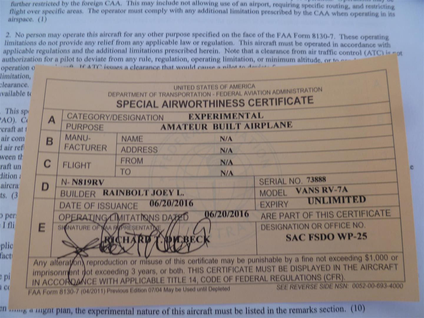Rough and Ready Aerospace: Step 14.2, Airworthiness Inspection