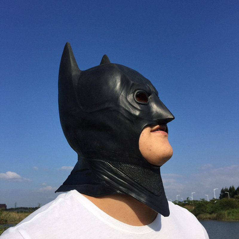 Batman Full Latex Mask Adult Masquerade Cosplay Costume Men - FAST ...