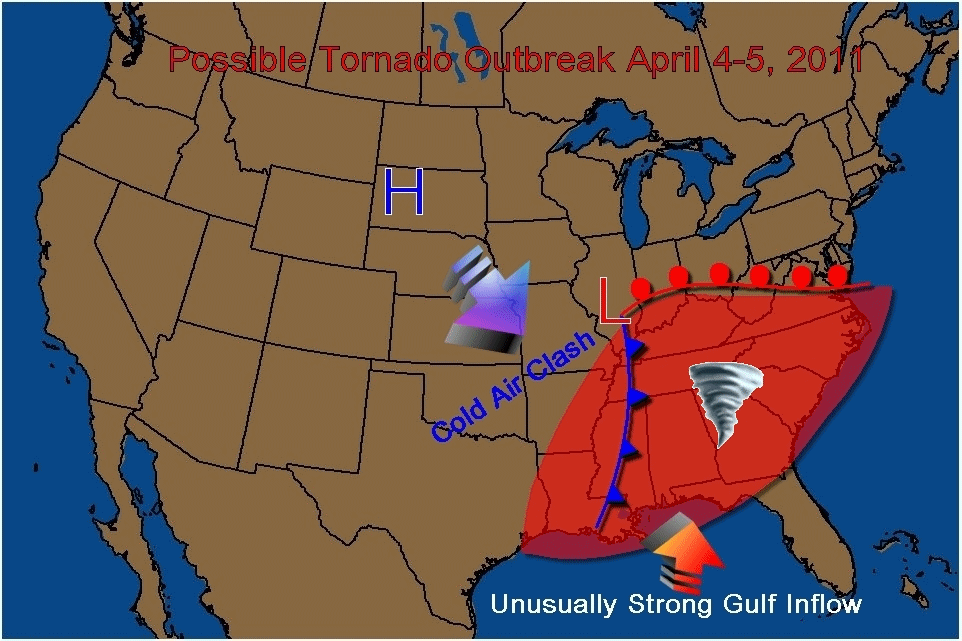 Shelby Weather: Possible Tornado Outbreak April 4th-5th in Southeast