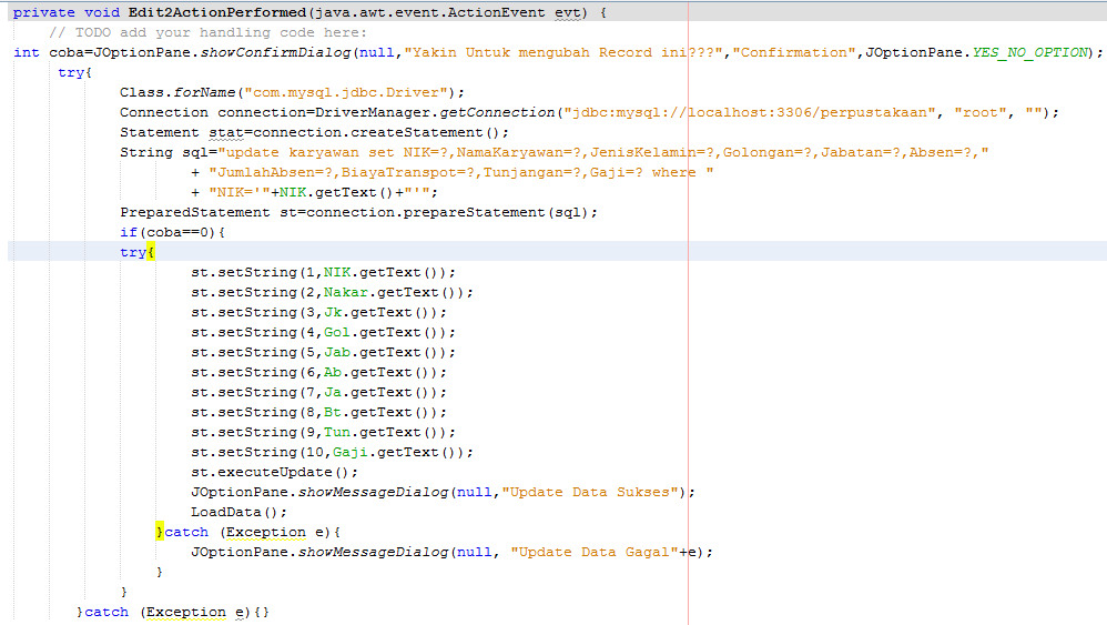 Program Aplikasi Perpustakaan Menggunakan Java Netbeans Terhubung Database Mysql