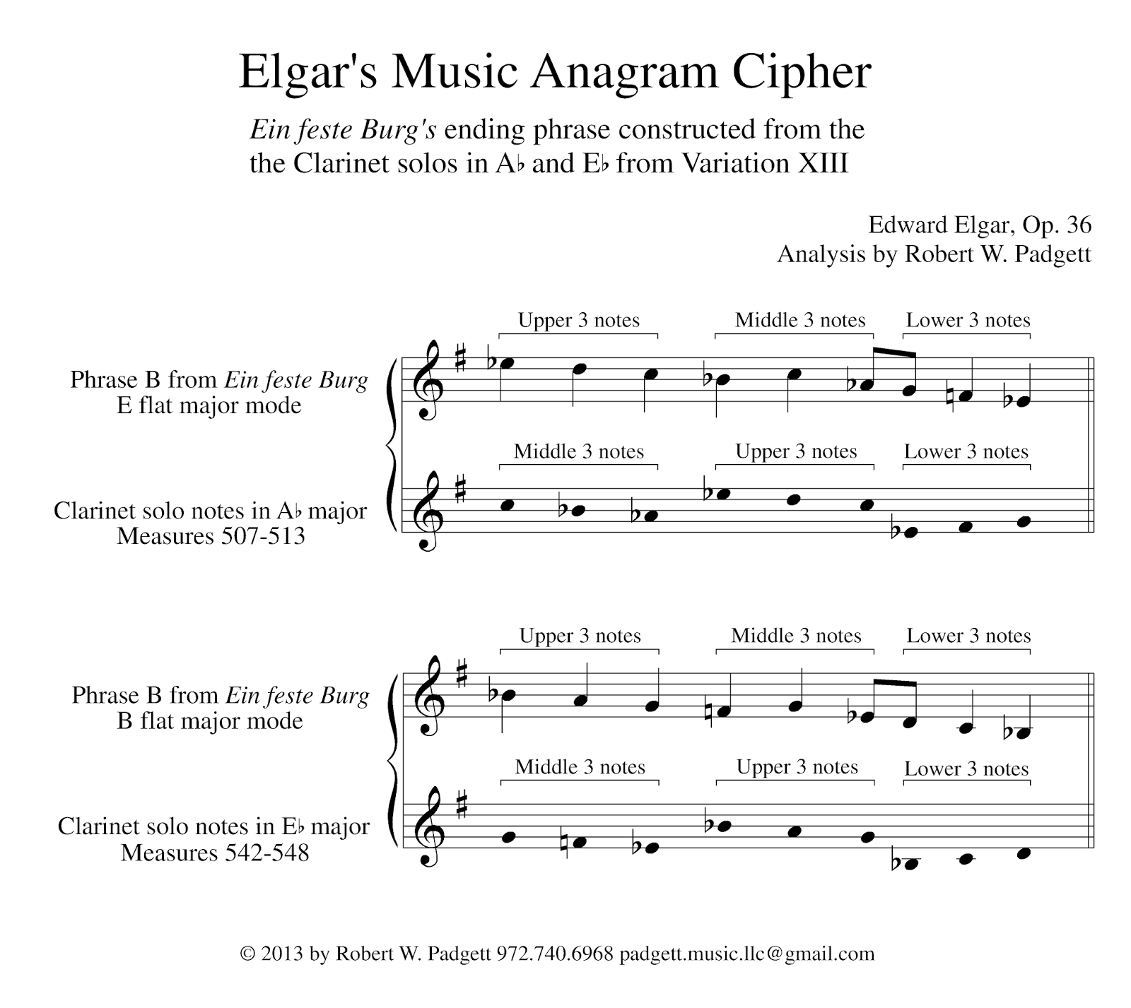 Elgar's Enigma Theme Unmasked: Elgar’s Initials Or Name In Five Enigma ...
