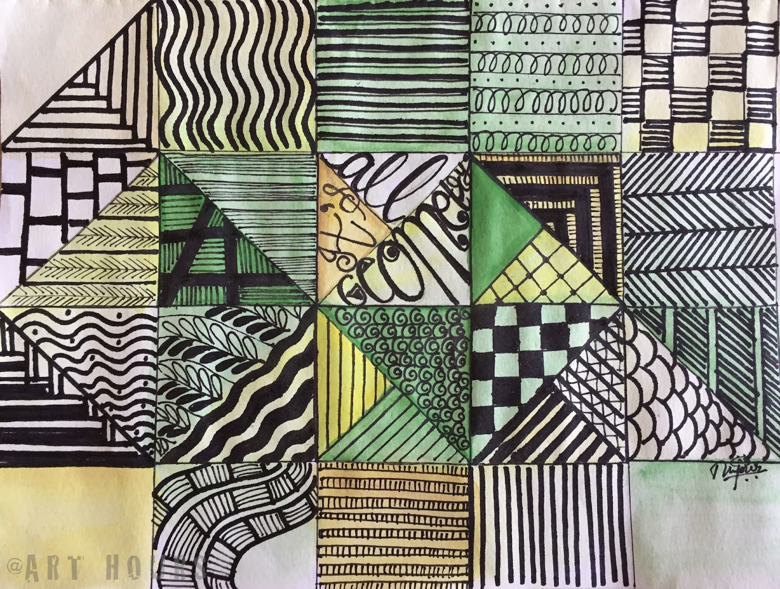 ArchGuide: Zentangle and Watercolors: An Experiment with LInes and ...