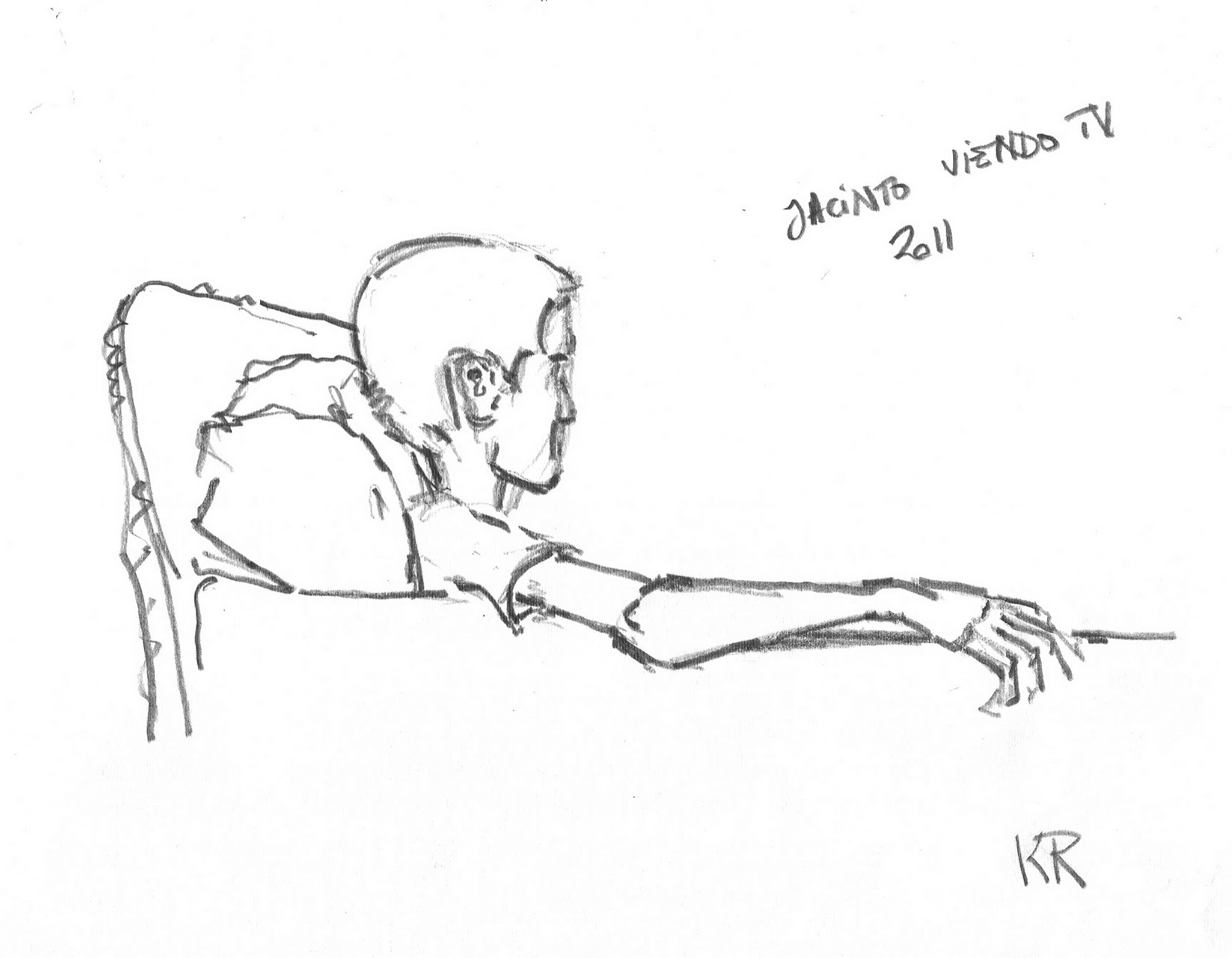 Dibujo viendo television - Imagui