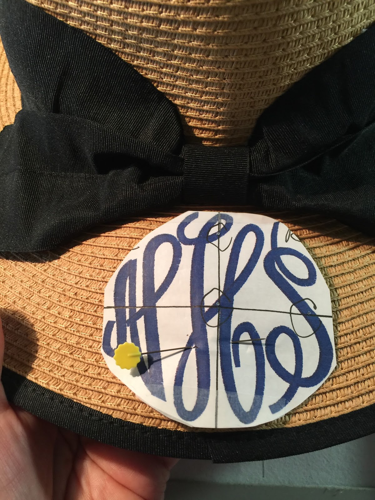 With Glittering Eyes: Monogrammed Straw Hat