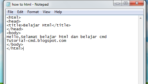 Tutorial Lengkap Belajar Html Untuk Pemula - Belajar code cmd