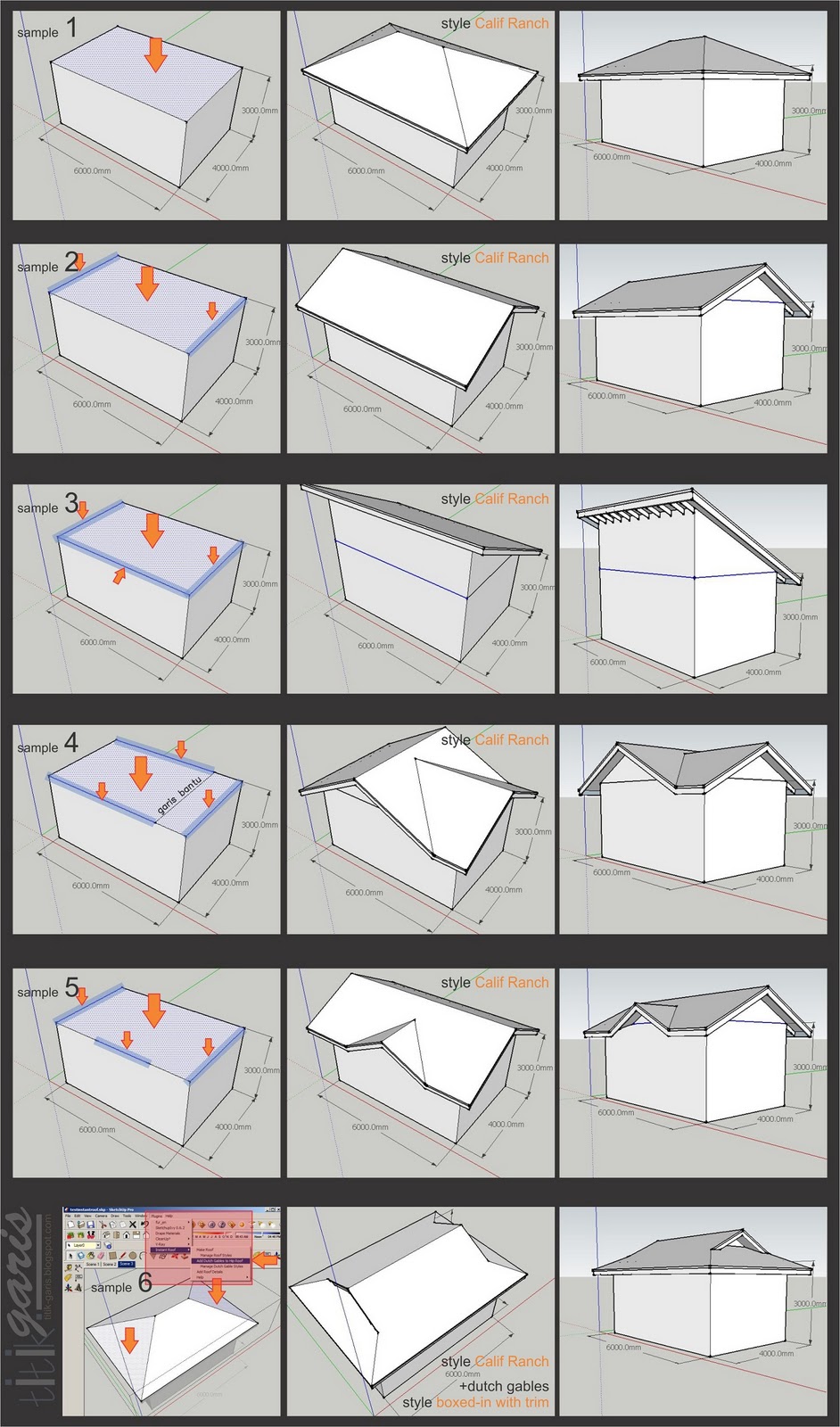 tutorial buat atap instant dengan google sketchup - Rumah Garis