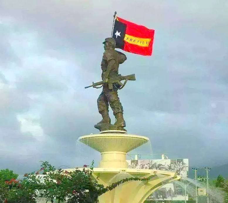 TOURISM PLACE TIMOR LESTE: Historic statue Hero In Dili, East Timor