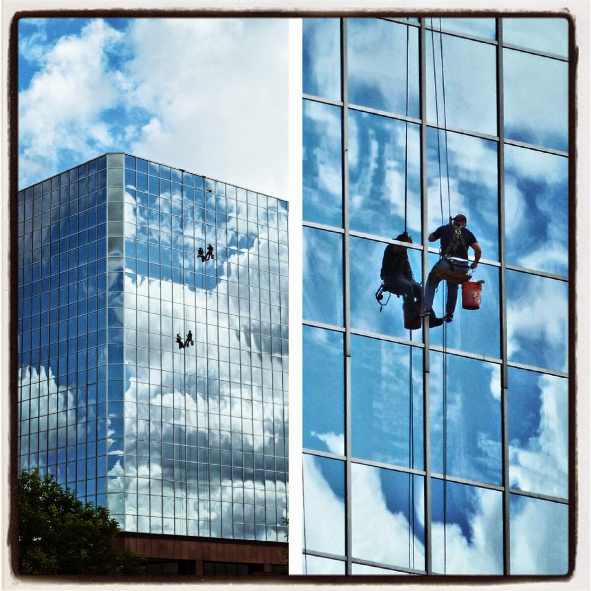 Pewaukee Daily Photo: High-Rise Window-Washers