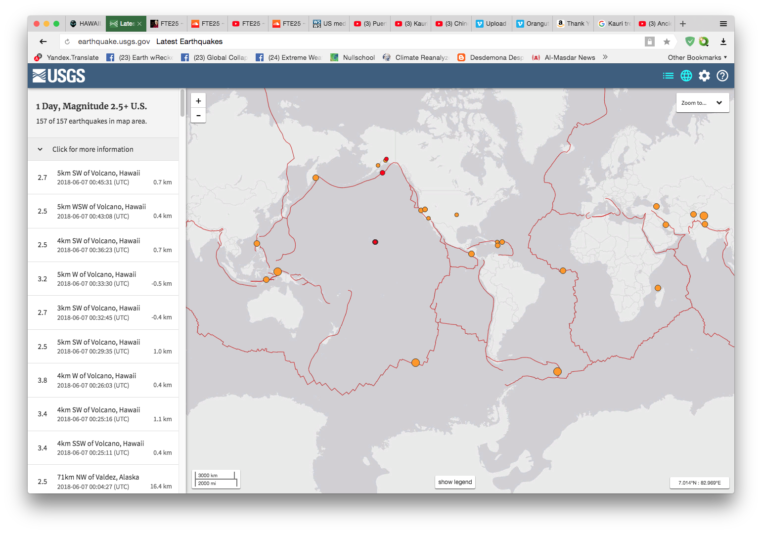 Seemorerocks: Seismic activity in the Ring of Fire