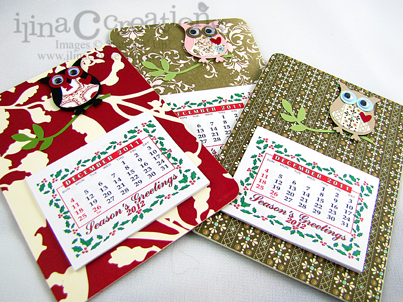 Owl coasters magnet mini Calendars