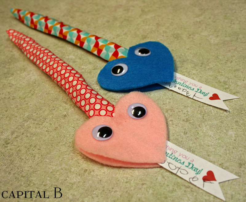 Capital B: Cute Fabric Valentine Snakes