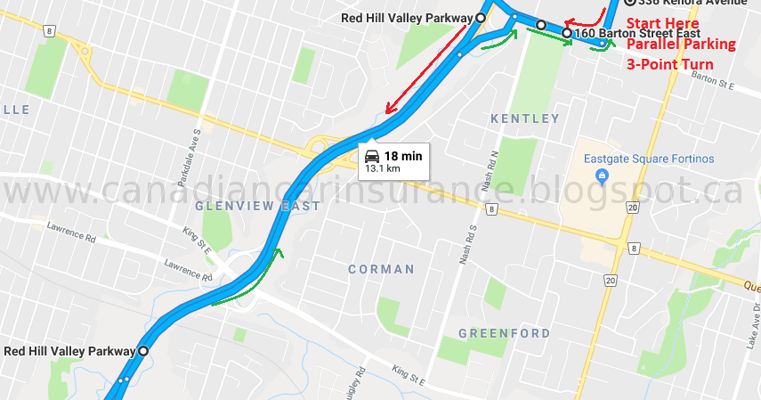 Hamilton G Road Test Route Maps Route 2