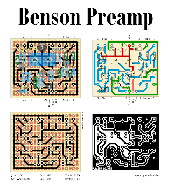 Perf and PCB Effects Layouts: Benson Preamp