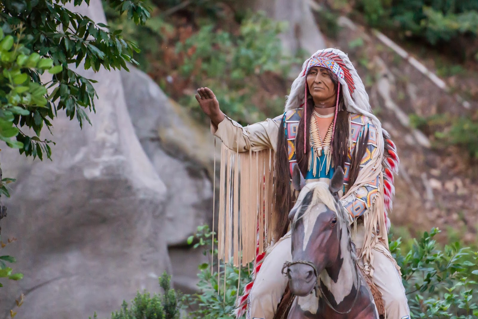 MickeyPhotos: Native American Chief waving to the passing Train