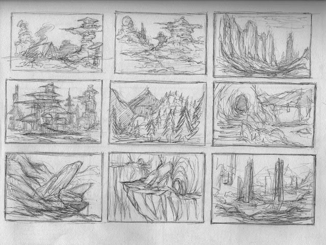 Sainez Art: Environment Thumbnail sketches