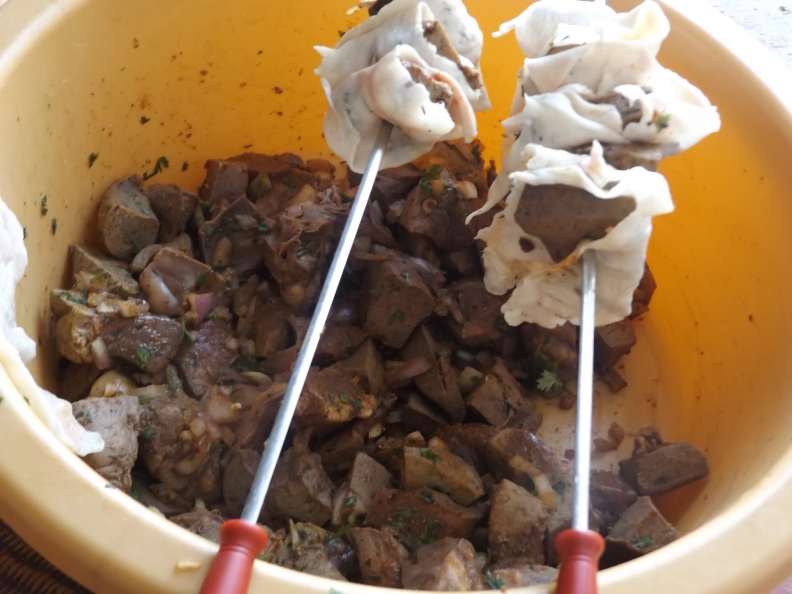 Boolfaf or Melfoof or Kwaa, Moroccan Grilled Liver Kebabs-Boulfaf L'3id ...