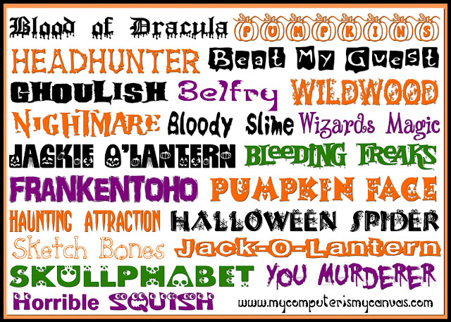 My 20 Most Favorite Halloween Fonts! - My Computer is My Canvas