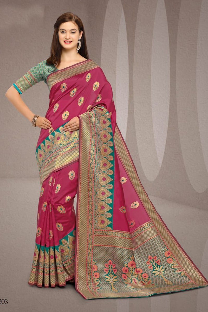 A Bundle Of Weaved Silk Festival Wear Sarees - 5240