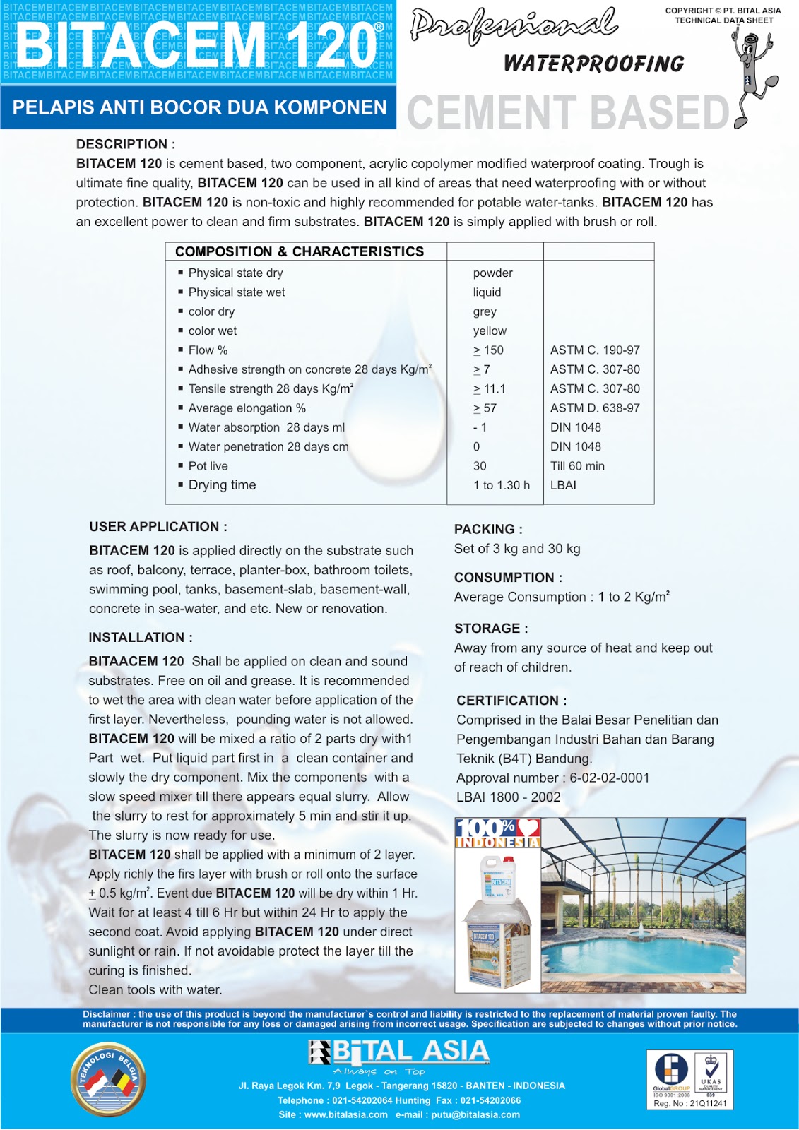 waterproofing: Brosur Bitacem 120