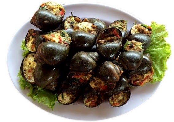 Fried Snail with Mixed Ingredient and Chillies - Khmer Dish