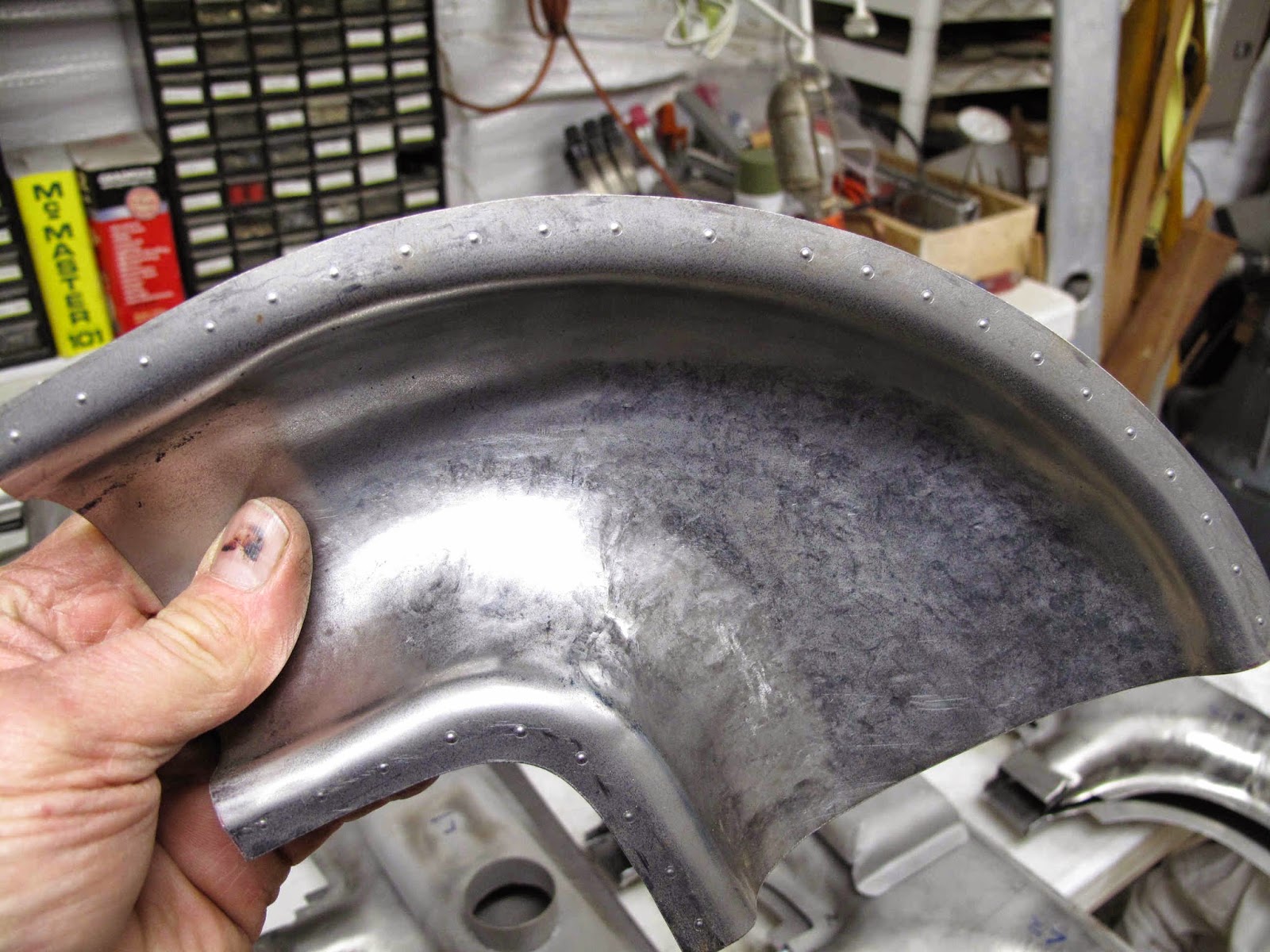 Curtiss OX-5 Rebuild: Weld Bumps on Exhaust Manifold Shells