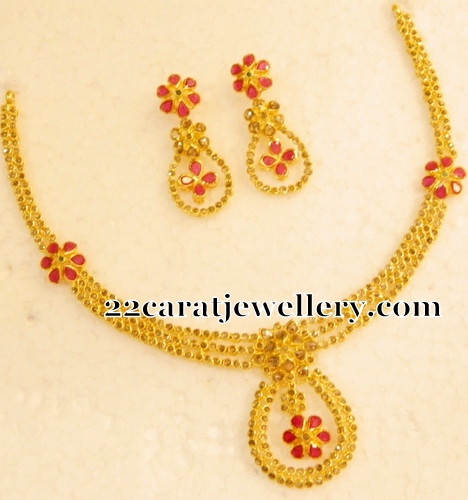 22kt Uncut Chakri Diamond Set - Jewellery Designs